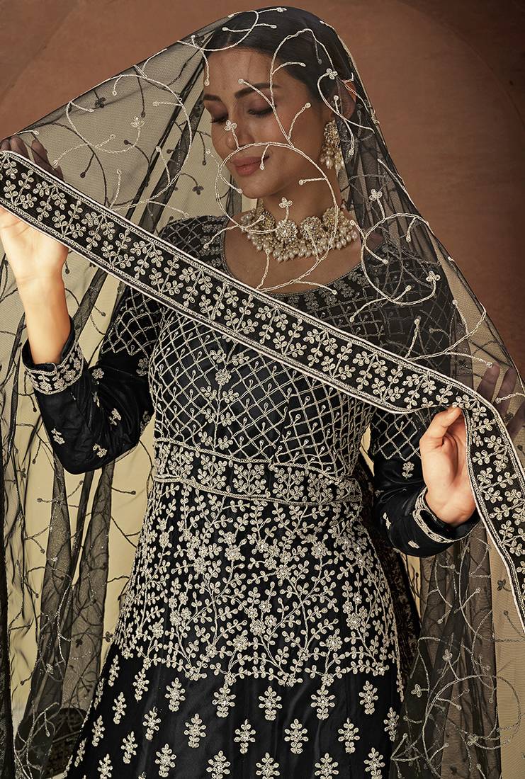 Black Designer HeavyWork Ethnic Suit - Hirpara House - 4158169