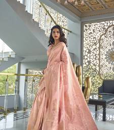 Vsaree Pink Kaneera Chanderi Zari Weaving Silk Saree With Blouse For ...