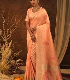 PEACH MULBERRY SILK TREANDY SAREE - Mr & Mrs Creation - 4168407