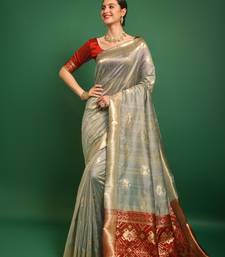 CREAM BEAUTIFUL SILK PATOLA TREANDY SAREE - Mr & Mrs Creation - 4168520