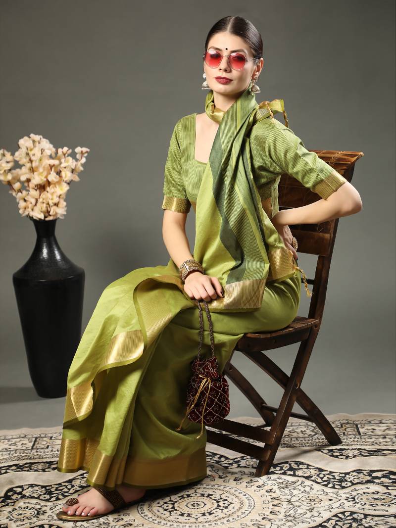 MEHNDI SILK CLASSY SAREE - Mr & Mrs Creation - 4169177