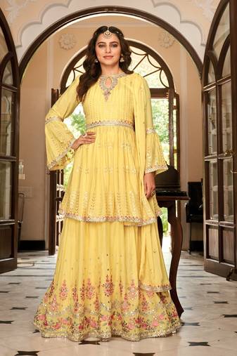 Yellow Sharara - Buy Yellow Sharara Online at Best Prices