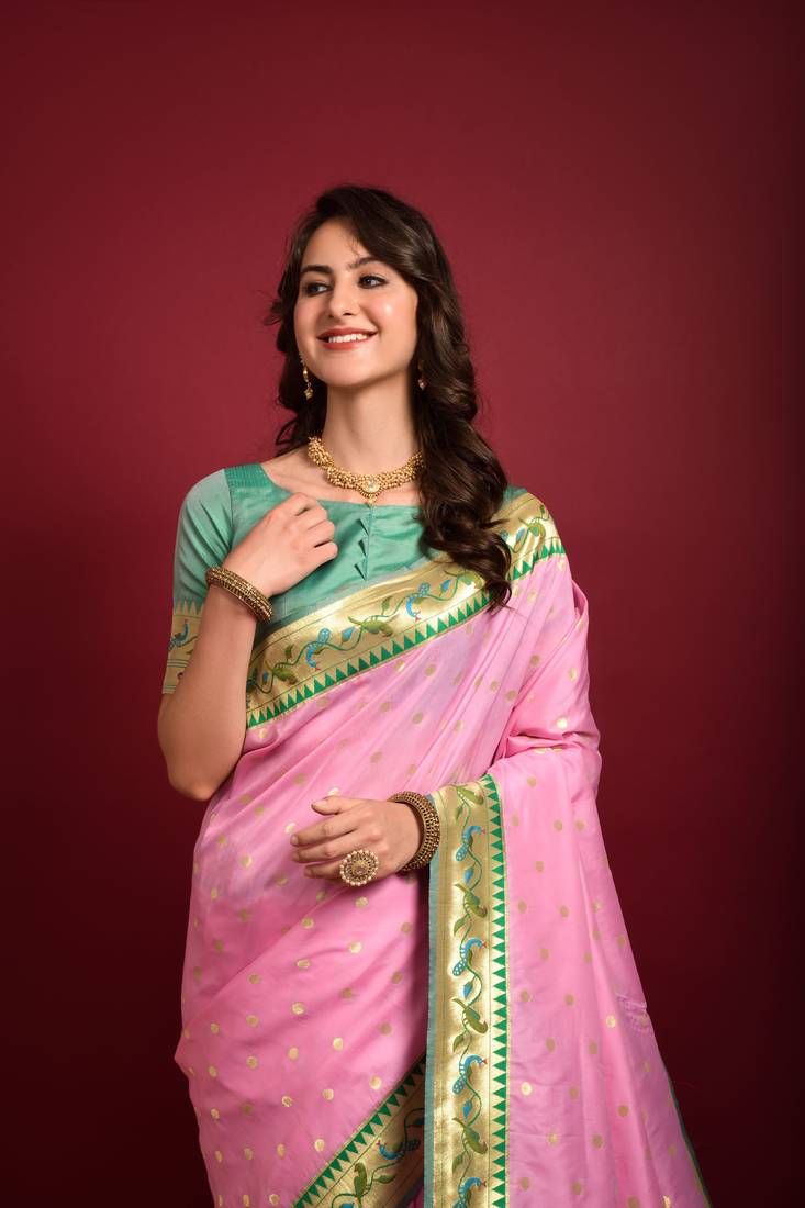 BABY PINK MULTICOLOR ORGANZA PRETTY SAREE - SHREE SAI TRADING - 4175174
