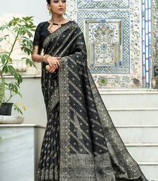 BLACK MOST TENDY LEHRIYA DESIGN TUSSAR SAREE - SHREE SAI TRADING - 4176385