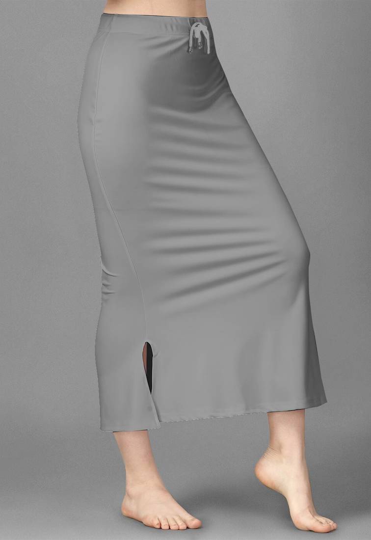Trendmalls Light Grey Lycra Spandex Saree Shapewear Petticoat for Women ...