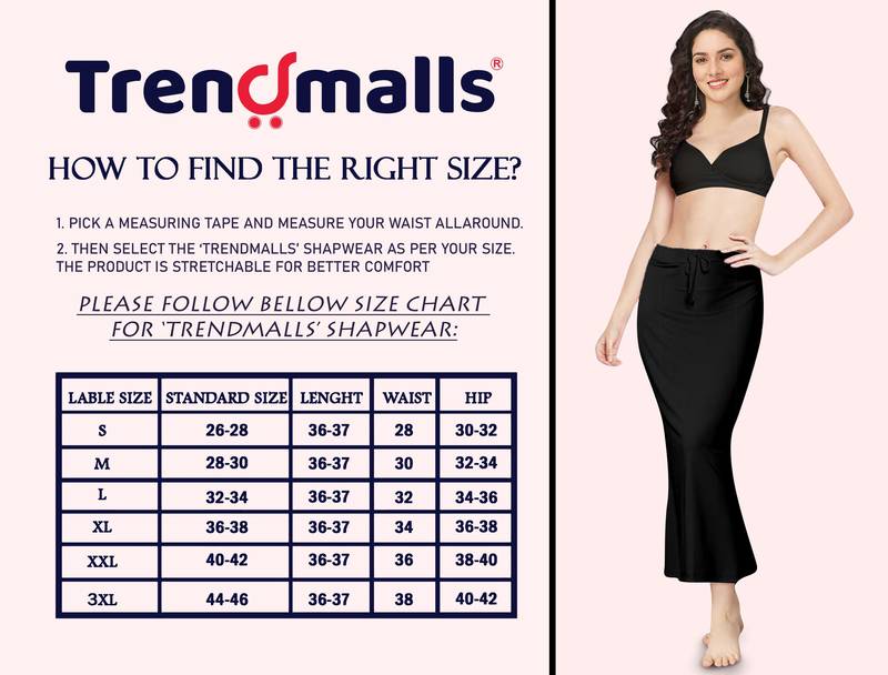 Trendmalls Blue Ice Lycra Spandex Saree Shapewear Petticoat for Women ...
