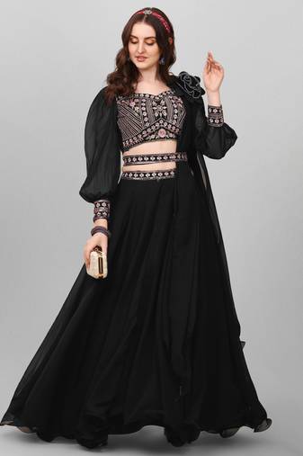 Black Lehengas - Buy Black Lehenga Choli Sets @ Low Prices USA, UK
