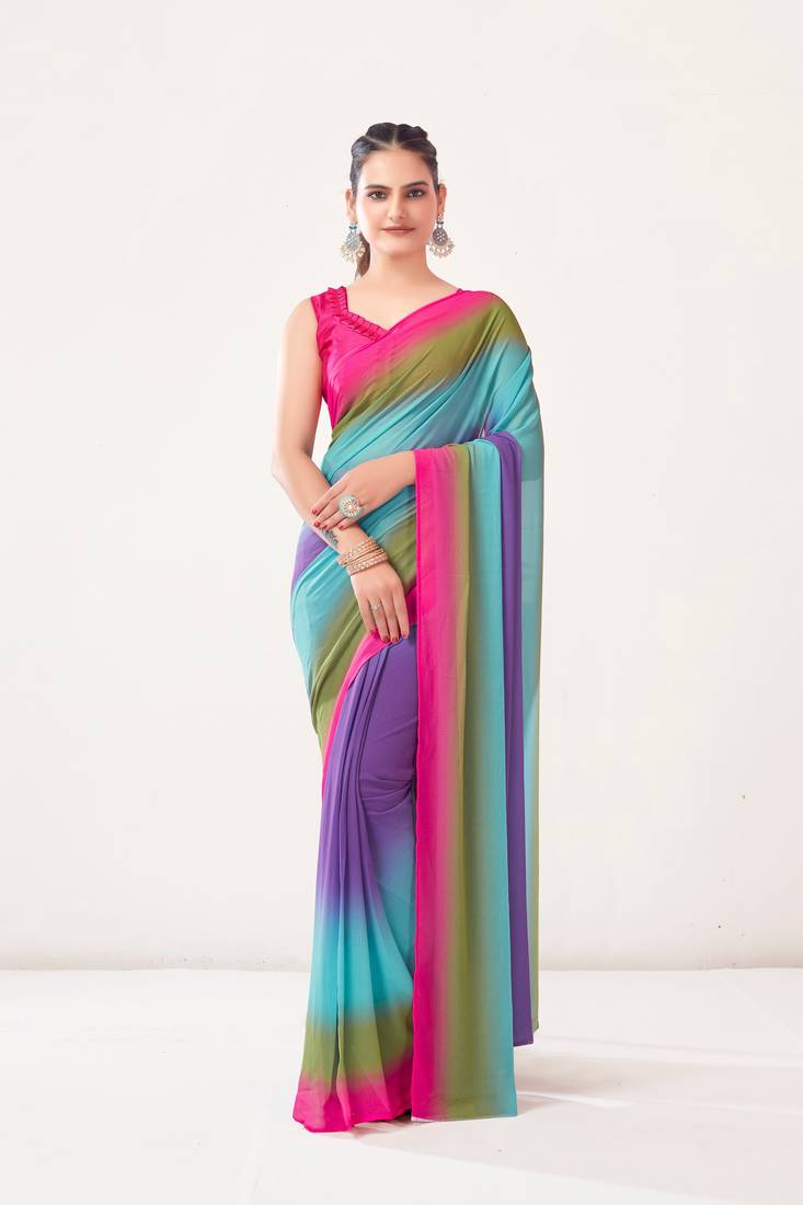 Multy Colour Designer Bollywood Style Fancy Girlish Saree - KSM PRINTS ...