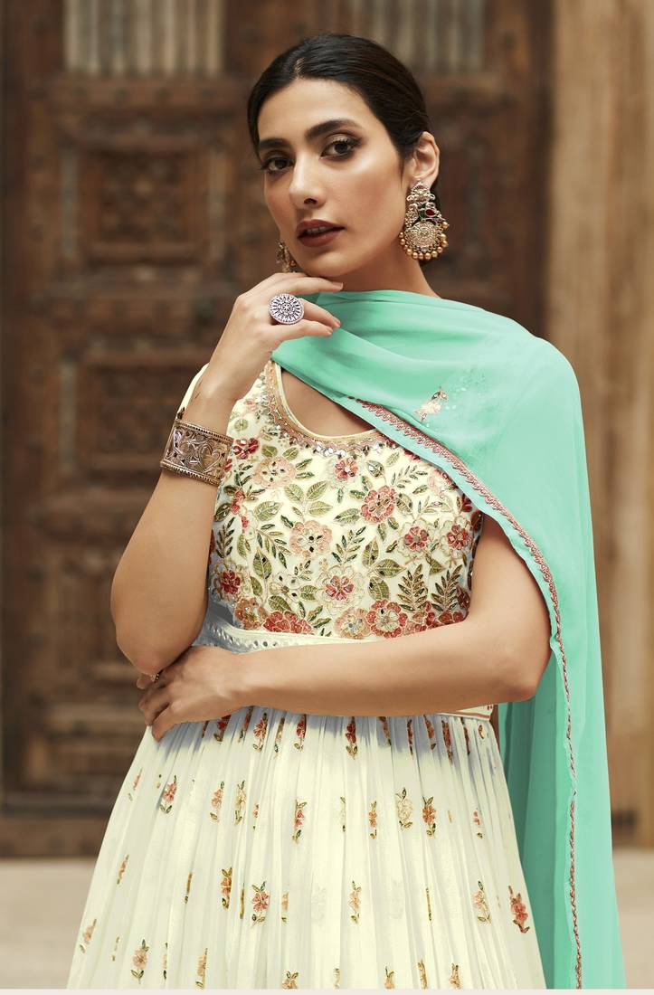 Cream Colour Amazing Anarkali Suit For Trending Ethnic Girlish Looks ...