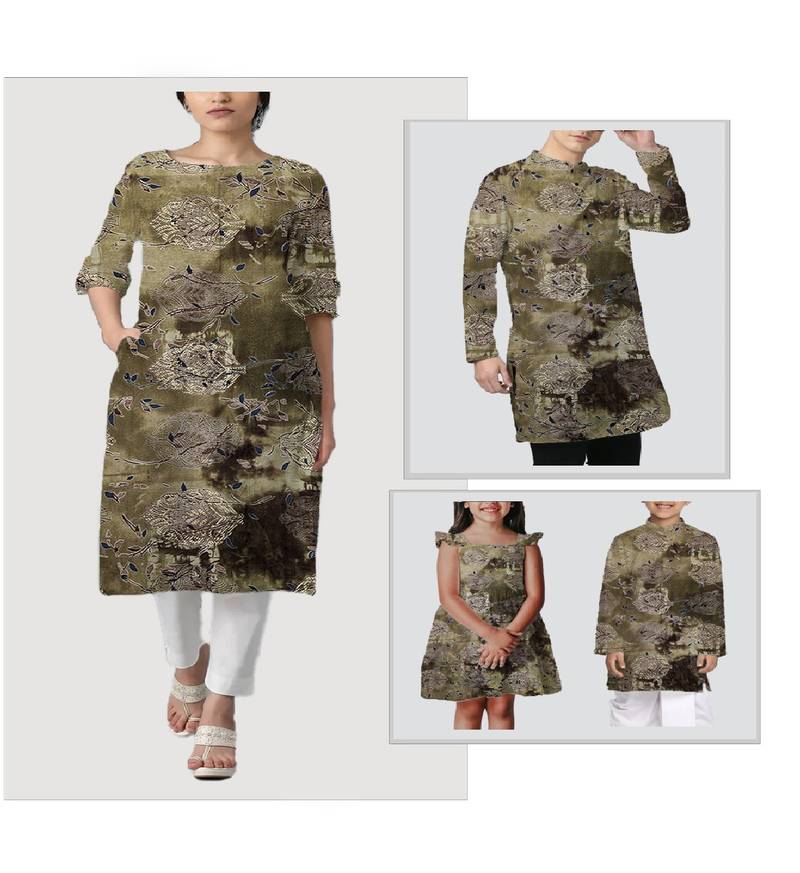 Multicolor Greeen Shades Floral Printed Muslin Print Unstitched Fabric ...