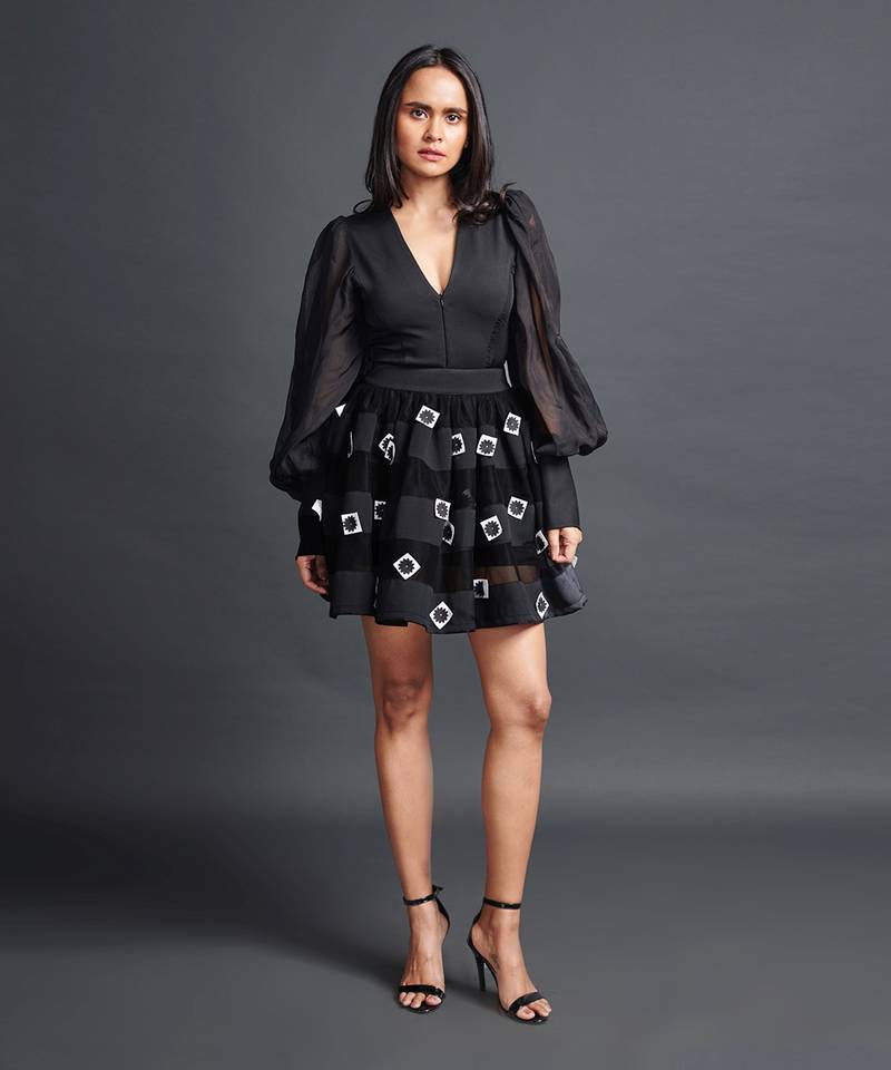 Black short skirt set - DEEPIKA ARORA - 4198260