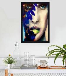 Gallery99 Multicolor Abstract Face Portrait Texture Paper Framed Art ...