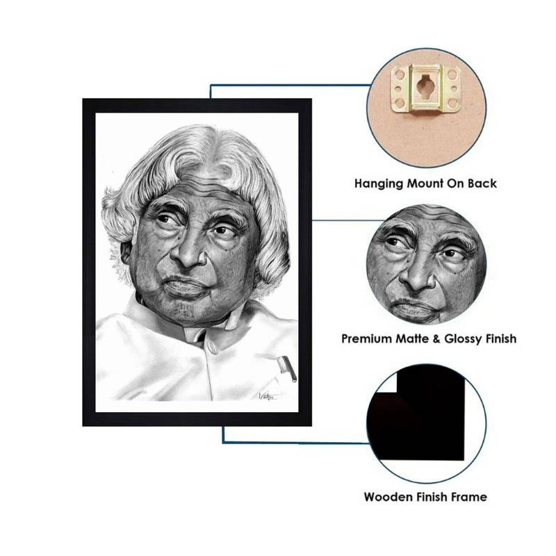 Gallery99 Black Frame A. P. J. Abdul Kalam Texture Paper Art Print ...