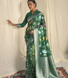 GREEN BEAUTIFUL BANARASI PRETTY SAREE - Mr & Mrs Creation - 4215472