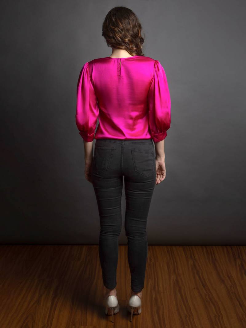 Hot pink satin top - Emblaze - 4218364