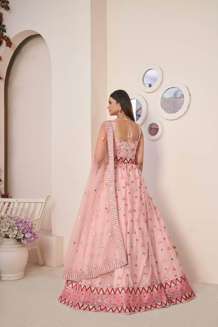 beautiful Pink girlish designer lehenga with intricate Thread work ...