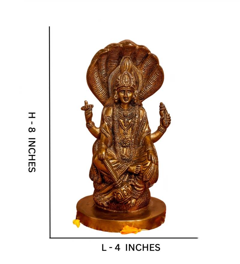 The Advitya Lord Vishnu With Snake Statue Idol Murti - The Advitya ...