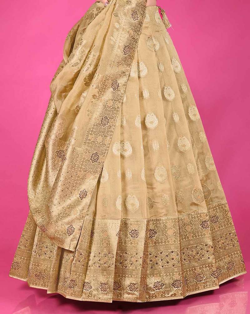 Tissue Jacquard Lehenga set for Women - HALFSAREE STUDIO - 4230760