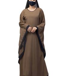 Basic Kaftan Abaya With Contrast Border-Without Hijab - Musheco - 4236550