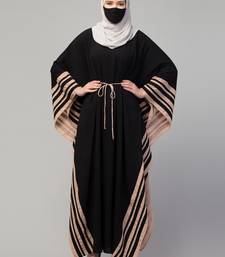 Designer Farasha Kaftan With Contrast Stripes and Belt - Musheco - 4236571
