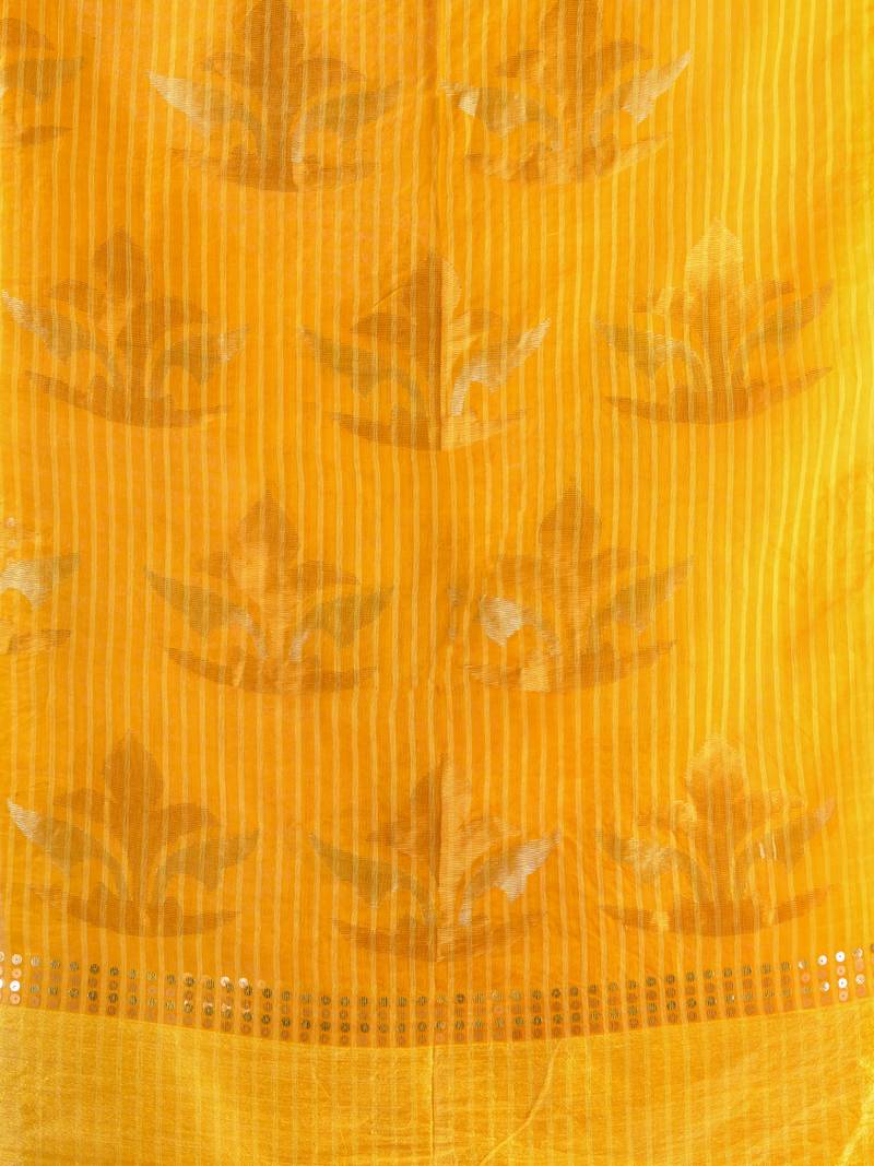 Traditional Yellow Matka Silk Sequin Soft Jamdani Saree - Angoshobha ...