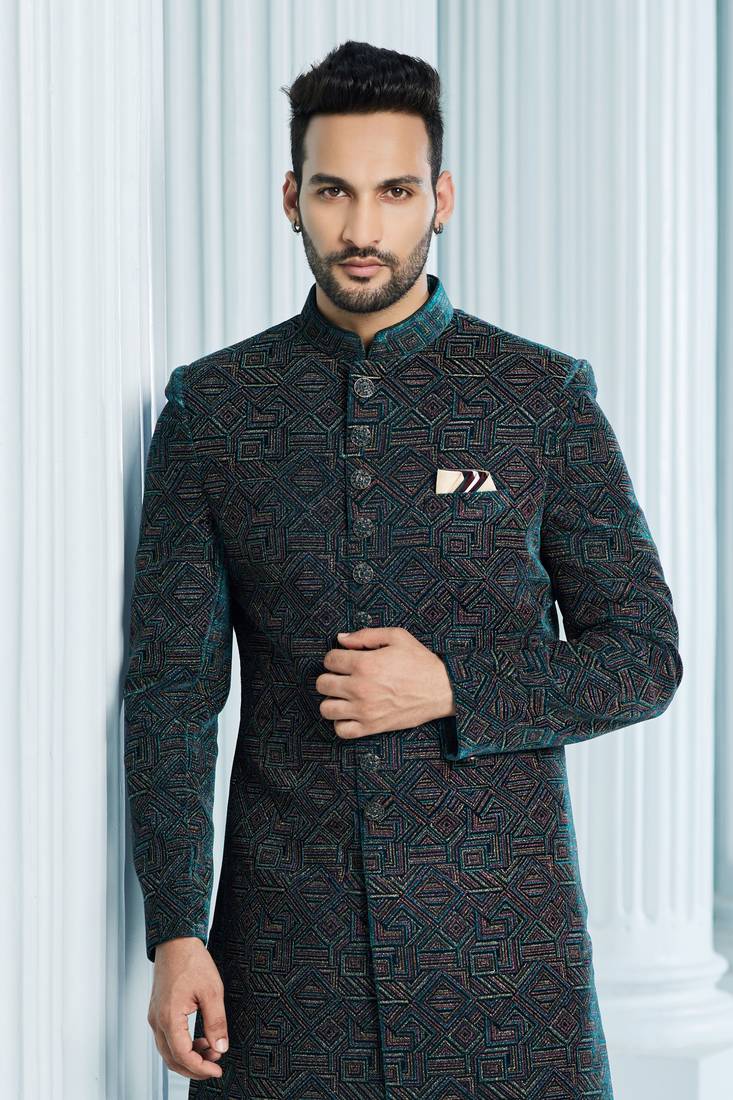 Mens traditional wedding sherwani - SULAKSHA COUTUREZ - 4239634