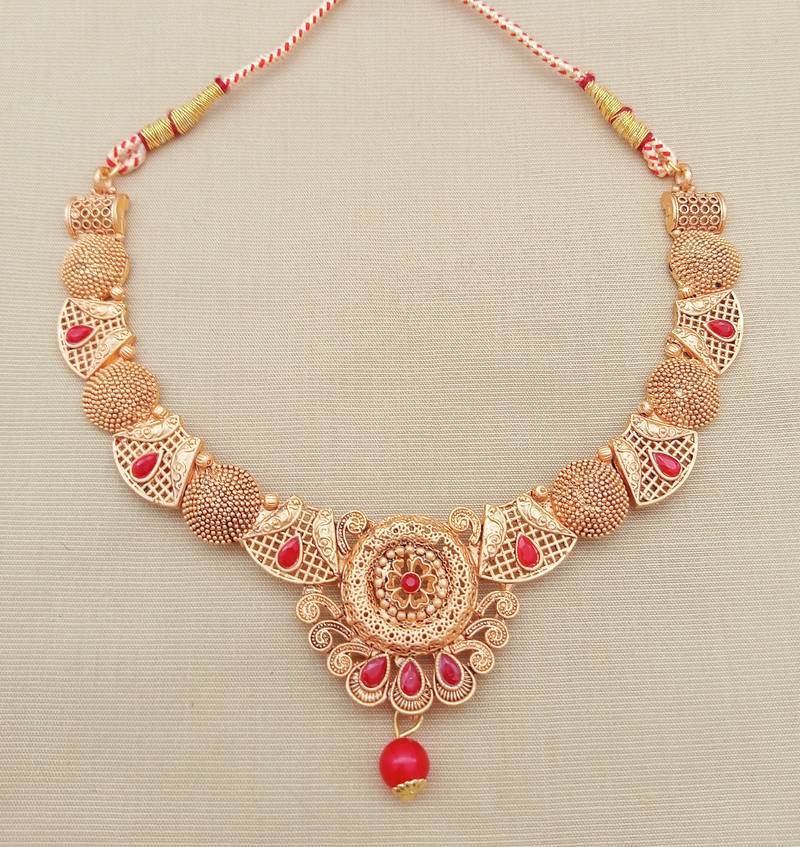 Red Yellow Gold Necklaces - Ramdev Product - 4240027