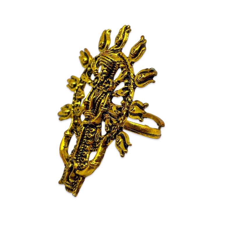 Gypsy ring lord skanda murugan design unique and stylish gold plated ...