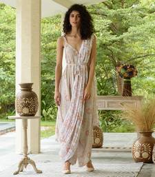 Tea Green Palazzo Jumpsuit With A Pearl White Detachable Dupatta ...