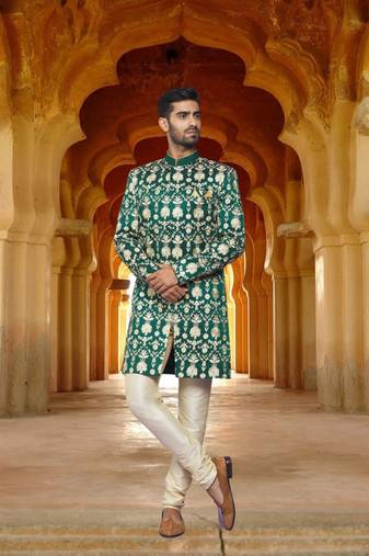 Shop Green Sherwani For Men Online @ Best Prices
