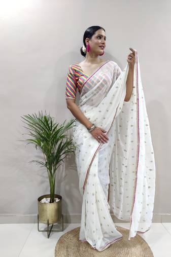 Buy 2024 Designer Pre Stitched Saree / Ready Made Saree