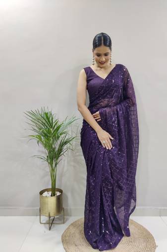 Buy 2024 Designer Pre Stitched Saree / Ready Made Saree