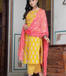 Hatheli ethnic motifs printed gotta patti pure cotton kurta with ...