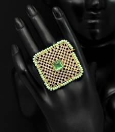 Pista green color finger rings - Jaipur Mart - 4264822