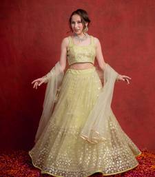 Jade Sequin Shimmer Lehenga - 6Y COLLECTIVE - 4269089