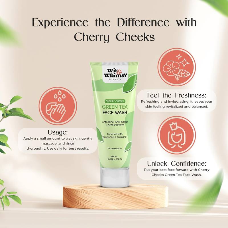 Green tea anti-acne, anti-fungal & anti-bacterial face wash(100 ml ...