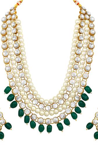 Green Jewellery: Shop Green Jewelry Set Online for Women