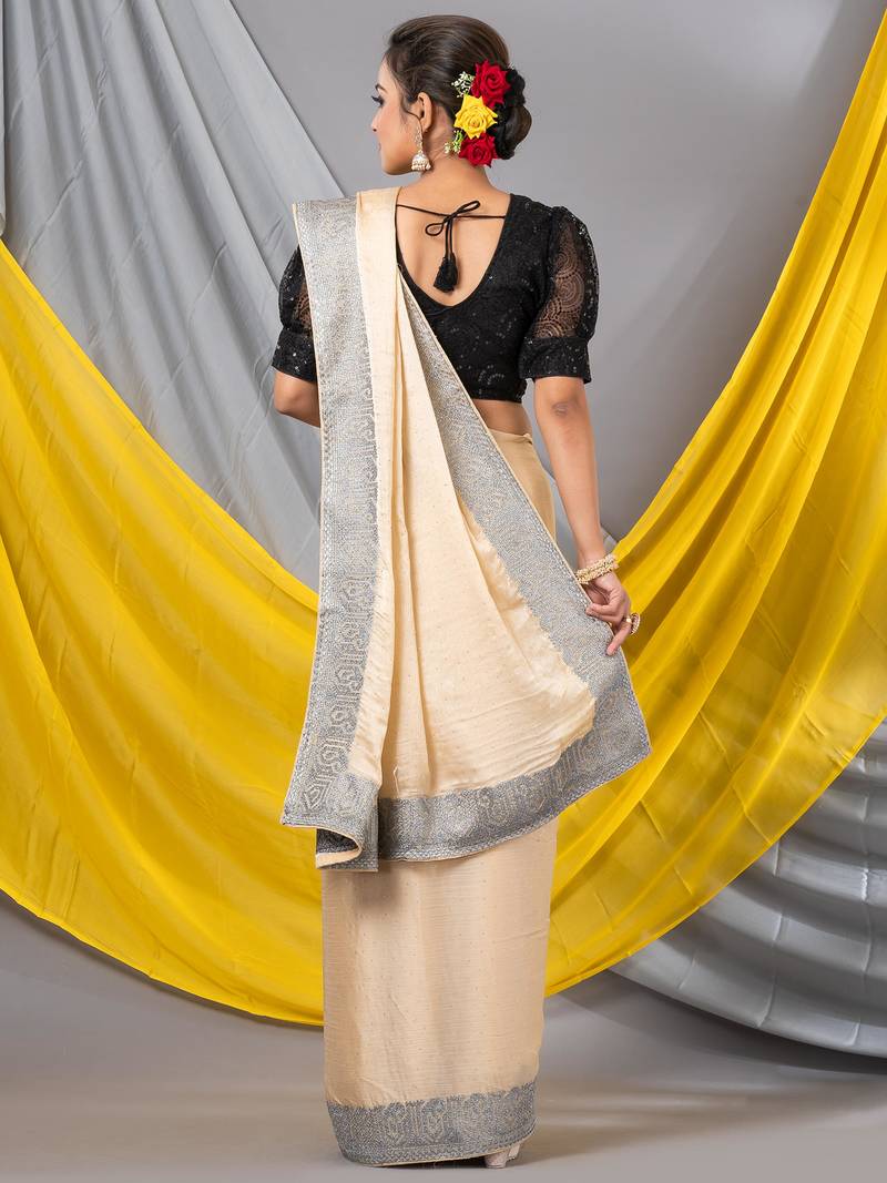 MAHALASA Chikuu Chiffon Designer Saree With Unstitched Blouse - MAHALASA - 4308000