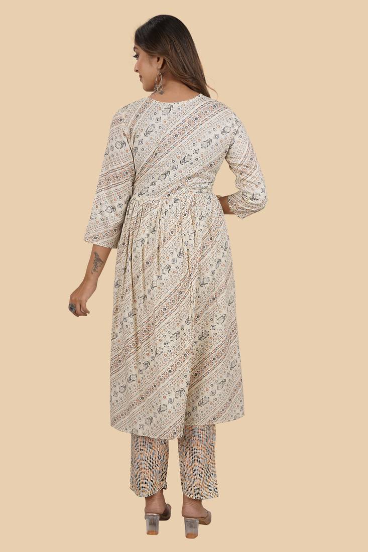 HollyHock Exclusive Embroidered Stitched New Style Nayra Cut Kurti set ...