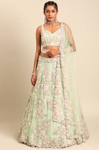 Net Lehenga - Buy Indian Net Lehenga Choli Designs with Dupatta Online