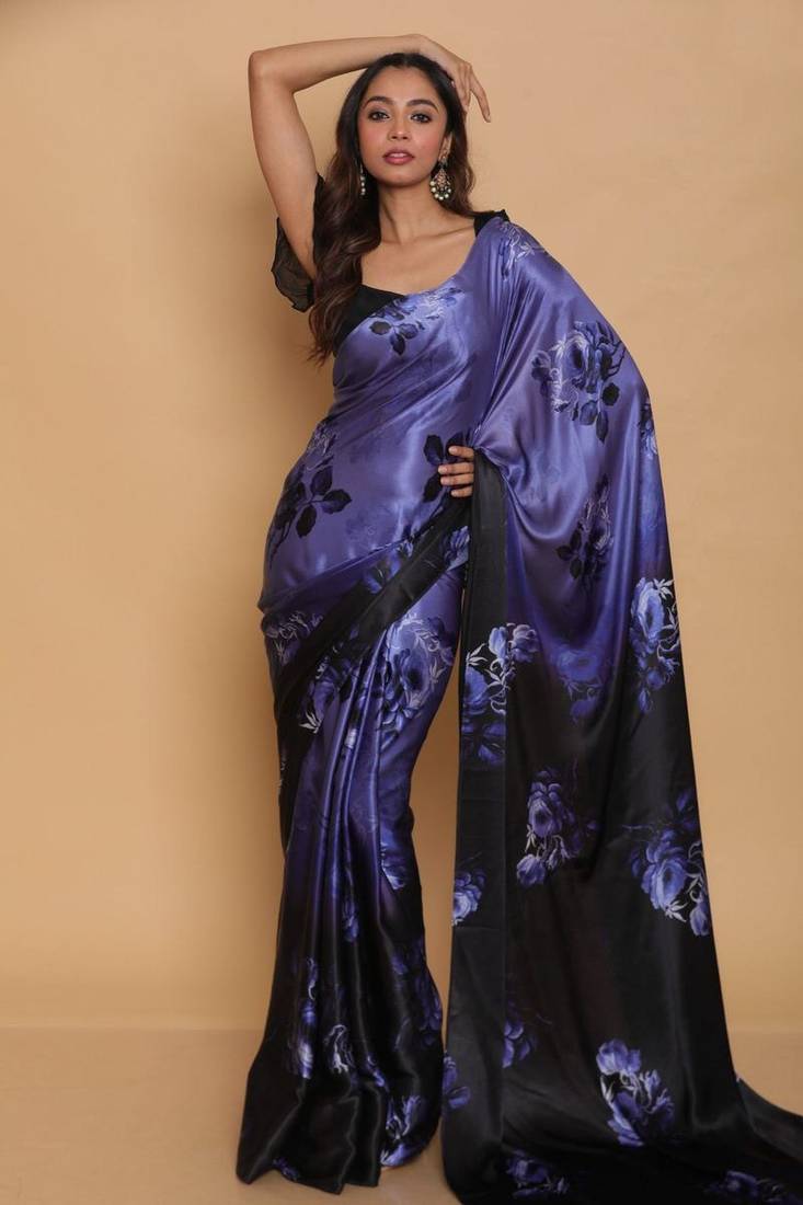 Designer floral digital print saree - Aayaa - 4322948
