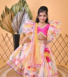 Multicolor printed Lehnga pink Choli - Uniq Riyo Creation - 4327517