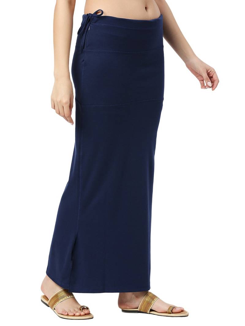Neckbook Navy Blue Solid Drawstring Best Slim Fit Saree Shapewear for ...