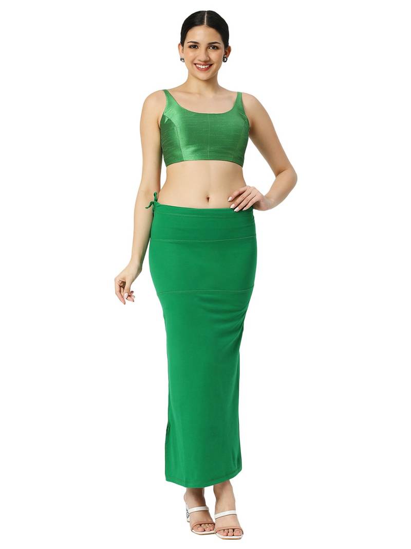 Neckbook Dark Green Solid Drawstring Best Slim Fit Saree Shapewear for ...