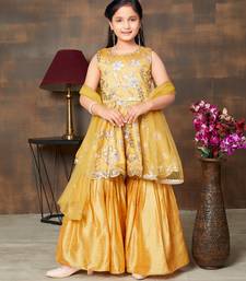 Aarika girls ethnic wear mustard colour sequin embroidery with lace ...