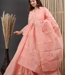 CHANDERI HAND PAINT LEHENGA WITH STITCHED BLOUSE - SUTI KAPDA - 4353490