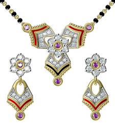 Maitri Jewel Brass metal American diamonds necklace set - Maitri ...