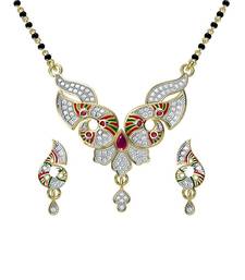 Maitri Jewel Brass metal American diamonds necklace set - Maitri ...