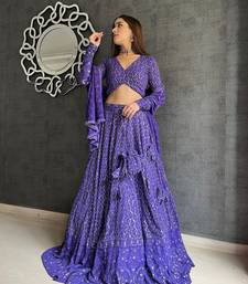 Riya Sadi Purple Floral Embroidery Work Georgett Lehenga Choli with ...