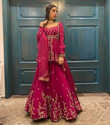 Riya Sadi Pink Floral Embroidery Work Georgett Lehenga Choli with Soft ...